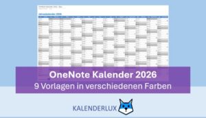 OneNote Kalender 2026 - Kalenderlux